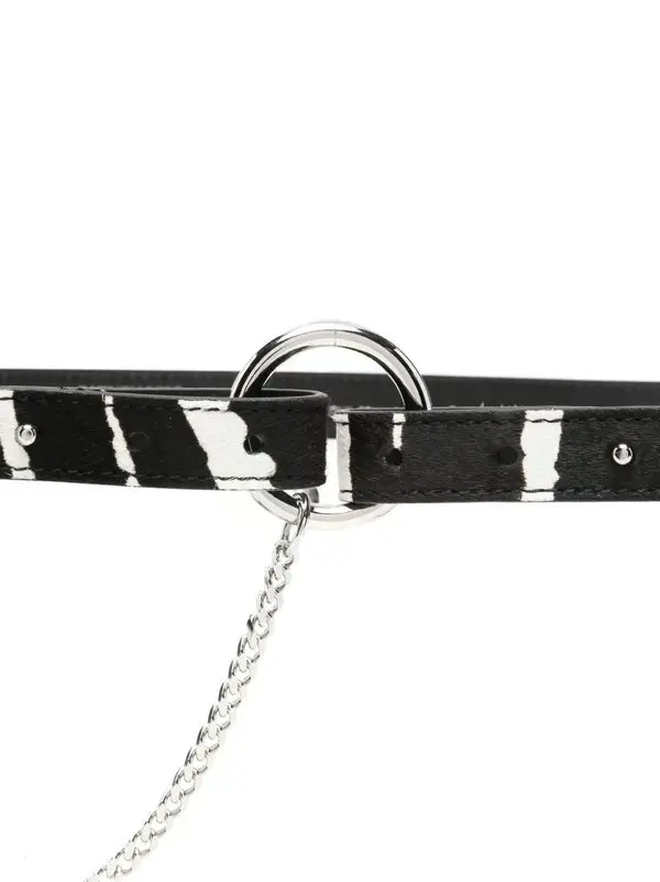 Patrizia Pepe Zebra-print Chain Detail Belt