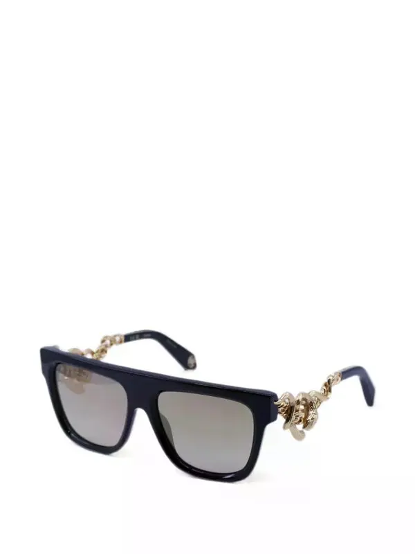 Roberto Cavalli Snake-detail Square-frame Sunglasses