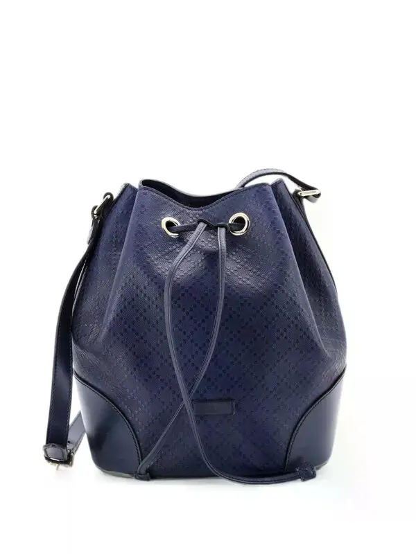 Gucci Bright Diamante Leather Small Bucket Bag - Blue