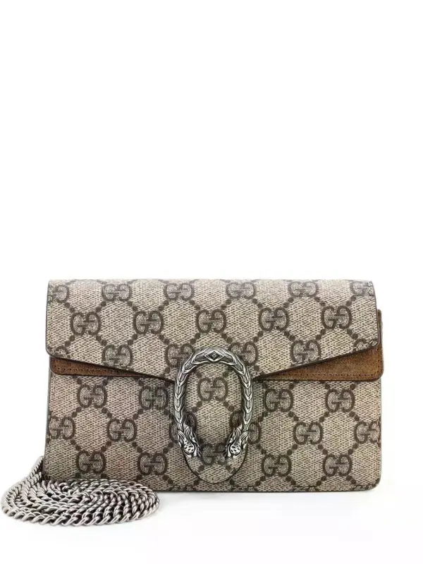 Gucci Dionysus Bag Gg Coated Canvas Super Mini Crossbody Bag - Brown