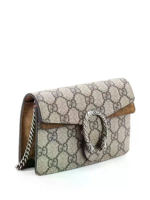 Gucci Dionysus Bag Gg Coated Canvas Super Mini Crossbody Bag - Brown