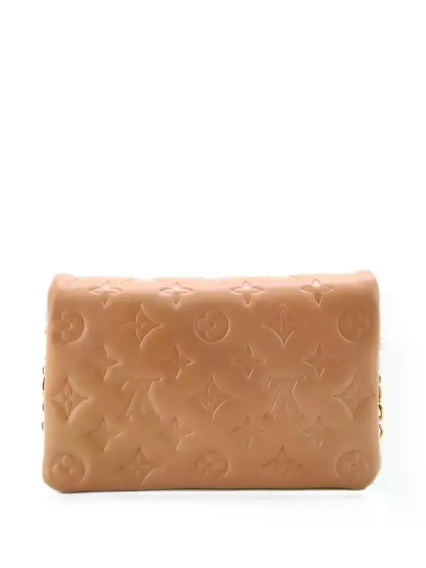 LOUIS VUITTON Coussin Pochette Monogram Embossed Lambskin Crossbody Bag - Neutrals