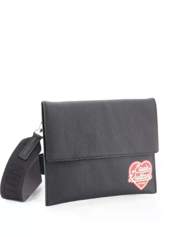 LOUIS VUITTON Nigo Trio Messenger Pouch Monogram Denim And Taurillon Leather Clutch Bag - Black