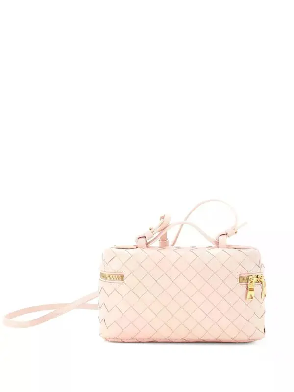 Bottega Veneta Intrecciato Leather Vanity Case Crossbody Bag - Pink