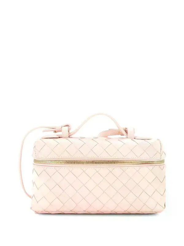 Bottega Veneta Intrecciato Leather Vanity Case Crossbody Bag - Pink