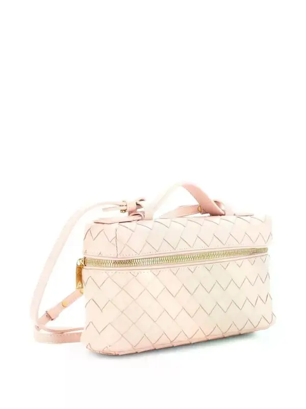 Bottega Veneta Intrecciato Leather Vanity Case Crossbody Bag - Pink
