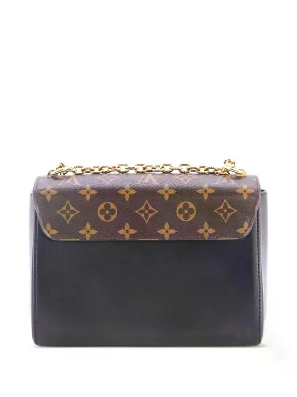 LOUIS VUITTON Twist Handbag Limited Edition Brogue Reverse Monogram Canvas And Leather Mm Shoulder Bag - Black