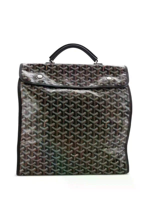 Goyard Saint Leger Briefcase Backpack In Coated Canvas - Black