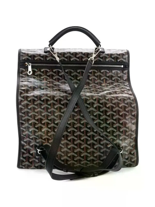 Goyard Saint Leger Briefcase Backpack In Coated Canvas - Black