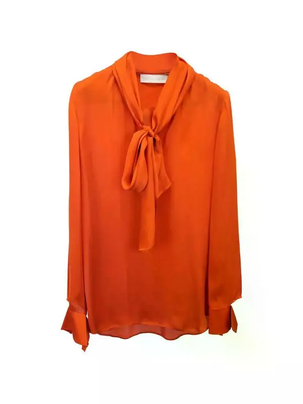Stella McCartney Pussy-bow Buttoned Blouse - Orange