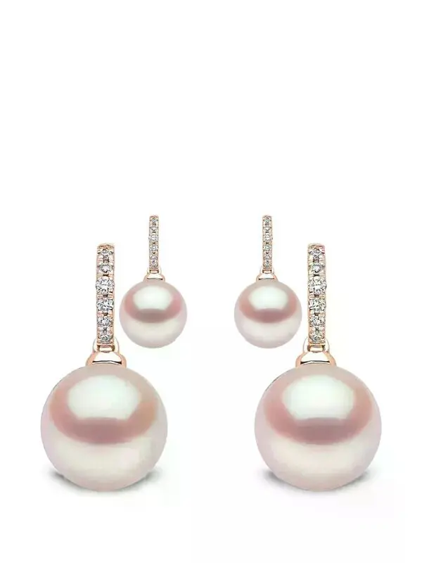 Yoko London Freshwater Pearl And Diamond Drop Earrings - Pink