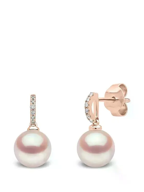 Yoko London Freshwater Pearl And Diamond Drop Earrings