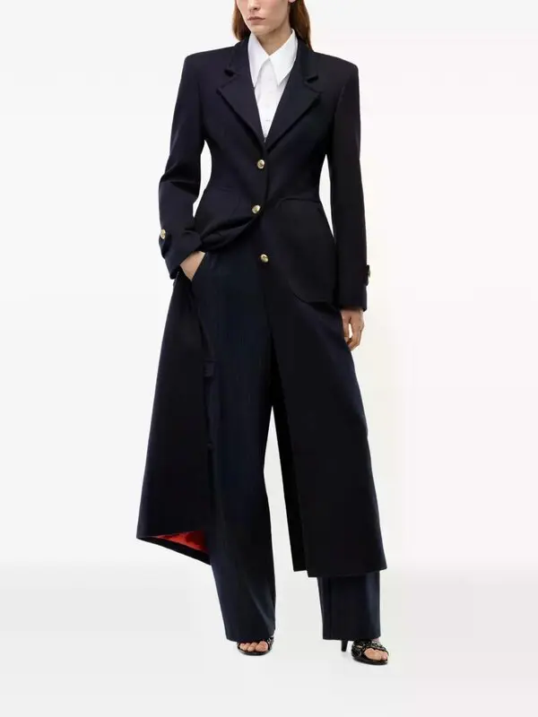 Pinko Long Wool-blend Coat - Blue