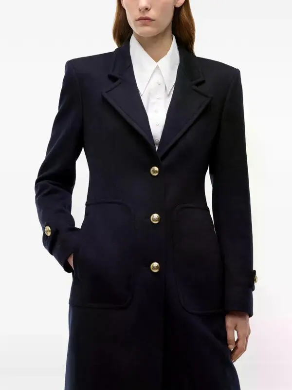 Pinko Long Wool-blend Coat - Blue