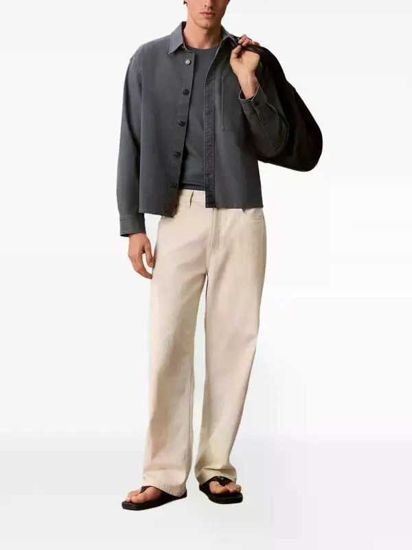 Calvin Klein Logo-patch Button-up Jacket - Blue