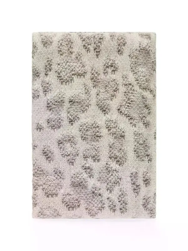 Avant Toi Leopard-pattern Knit Scarf