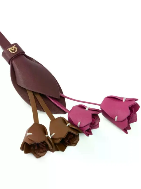 Pinko Floral Love Birds Bag Charm - Purple