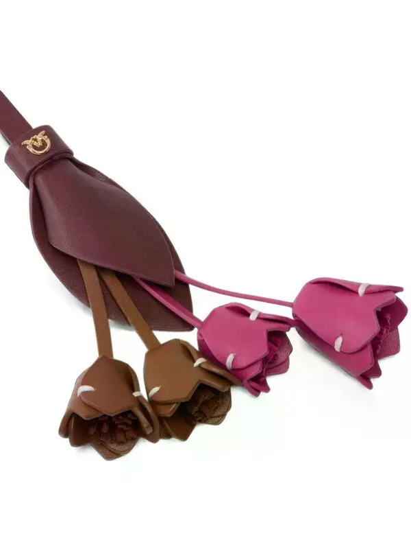 Pinko Floral Love Birds Bag Charm - Purple