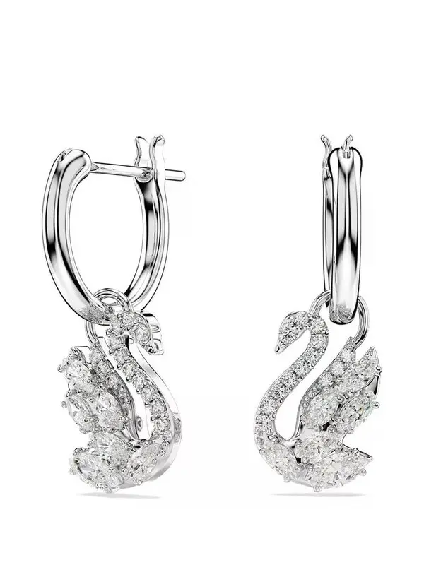 SWAROVSKI Swan Motif Crystal Embellished Drop Earrings