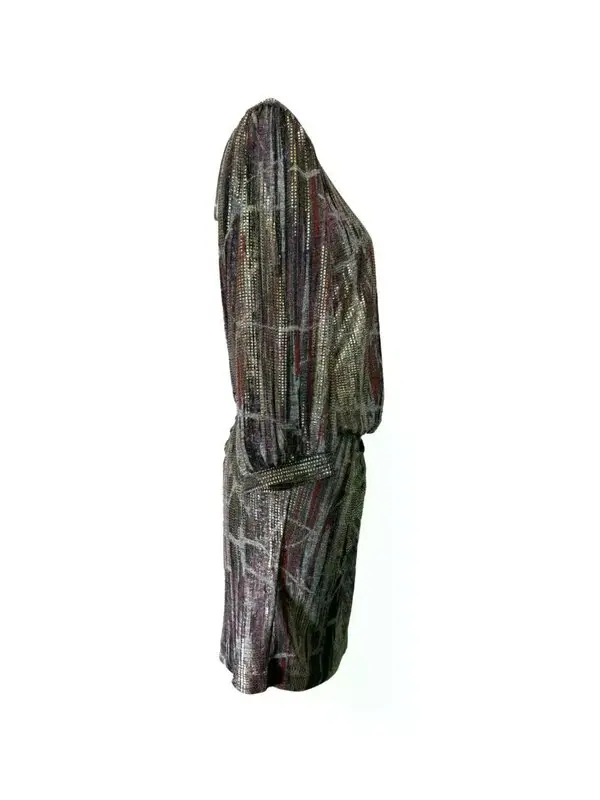 Ba&sh Salina Metallic Print Midi Dress