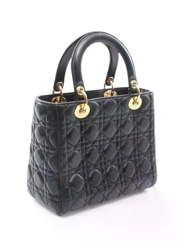 Dior Lady Cannage Tote Bag - Black