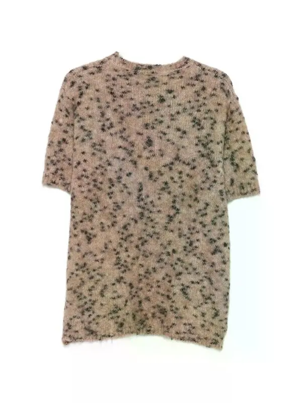 ALYSI Leopard-print Short-sleeve Sweater