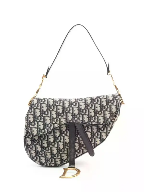 Dior 2010s Oblique Saddle Jacquard Tote Bag - Neutrals