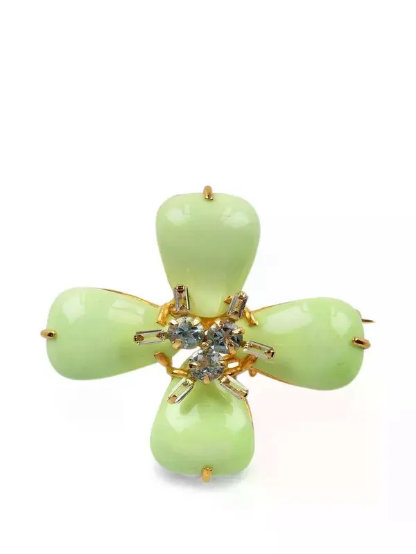 BOUNKIT JEWELRY Armanie Chrysoprase Brooche - Gold