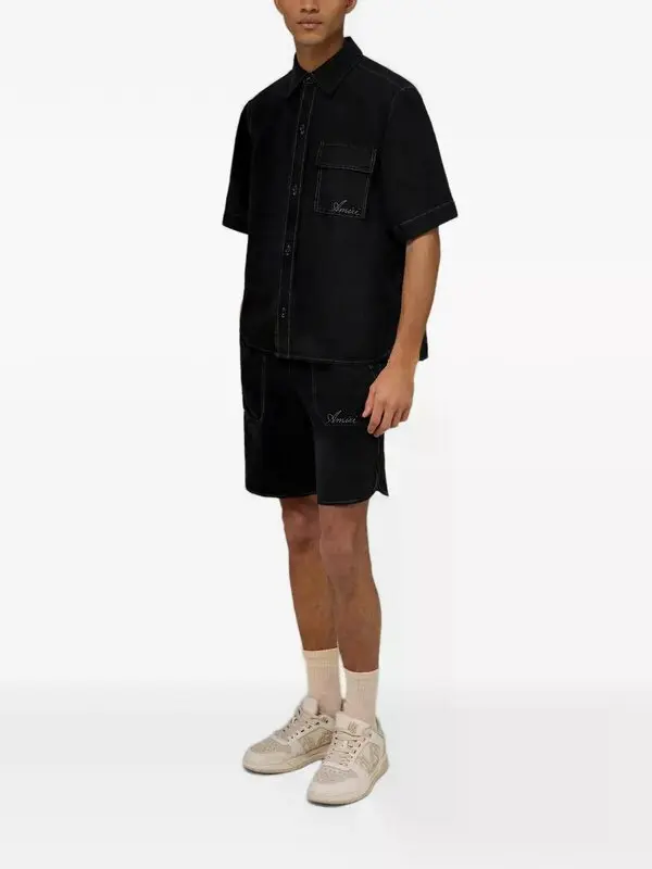 Amiri Script Logo Shorts - Black
