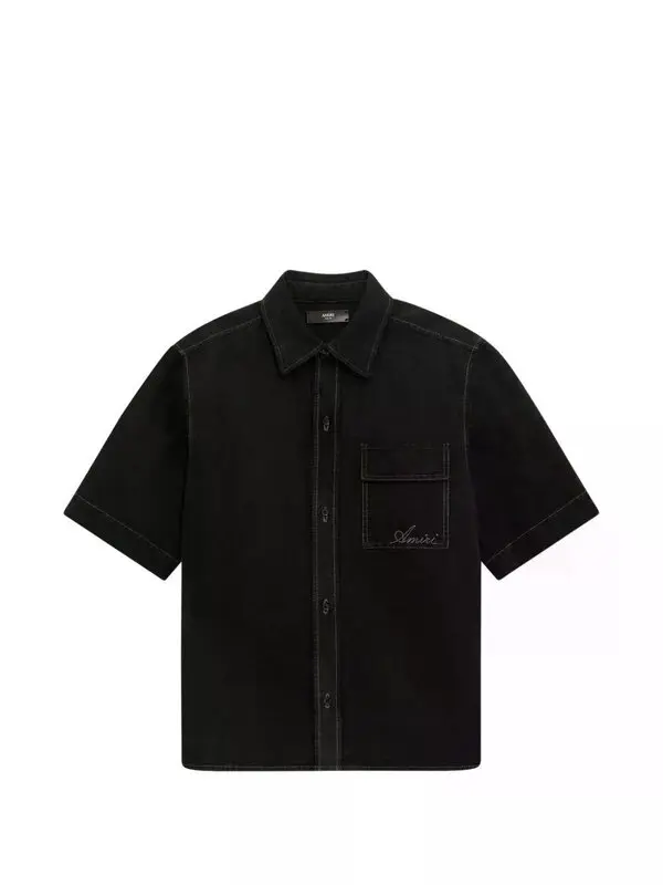 Amiri Script-pocket Os Shirt - Black