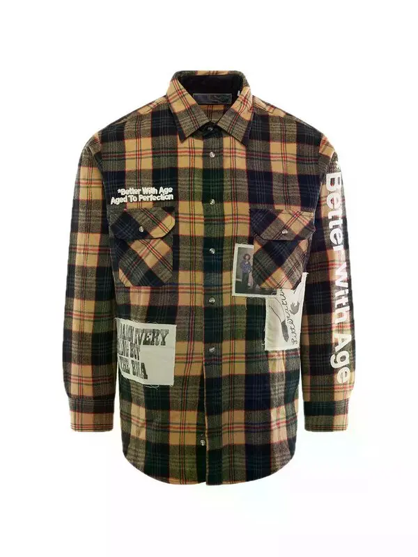 BETTER WITH AGE Patchwork-design Shirt - Neutrals