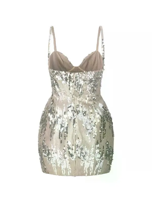 ATOIR Sequin-embellished Floral-appliqué Mini Dress