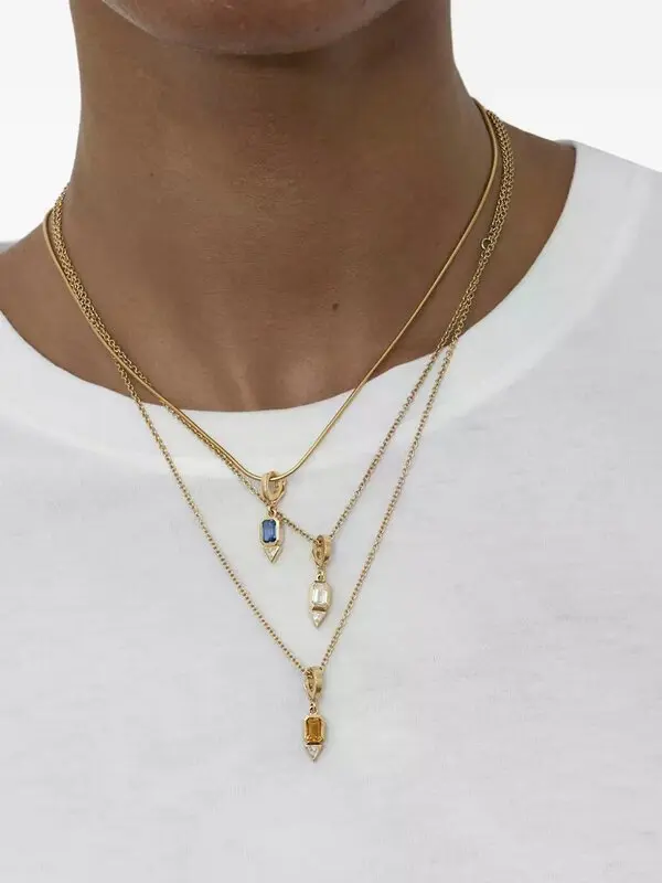 AZLEE Sapphire And Diamond Trillion Pendant