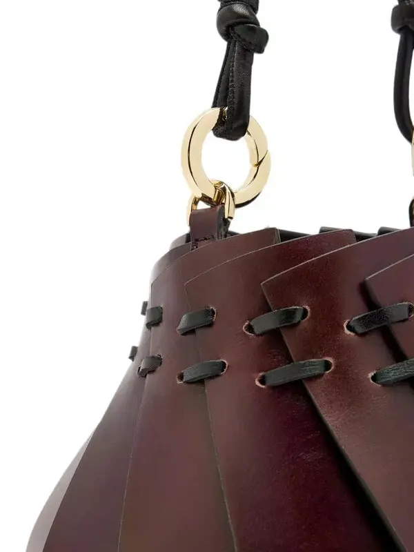 AMANU Whipstitch Pleated Mini Bag
