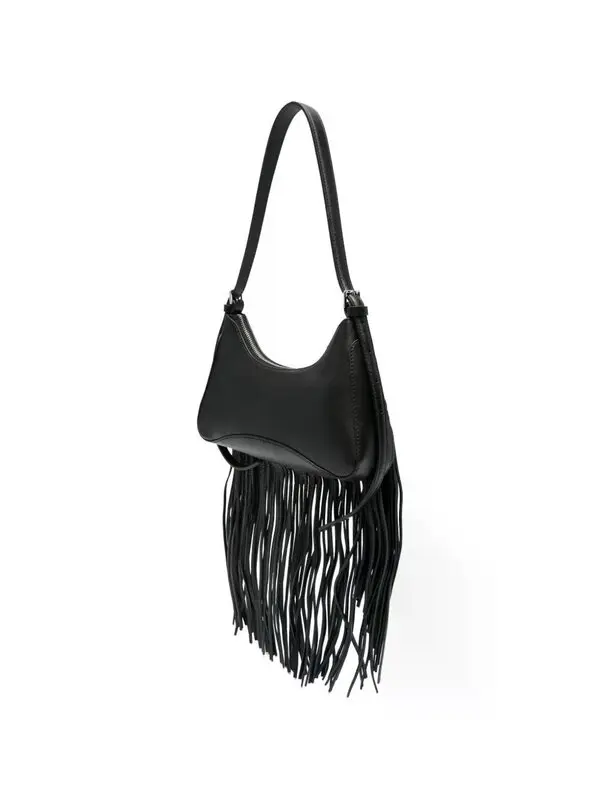 Patrizia Pepe Fringe Detail Leather Shoulder Bag
