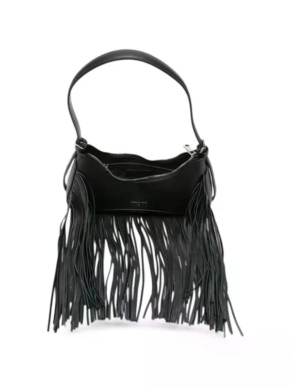 Patrizia Pepe Fringe Detail Leather Shoulder Bag