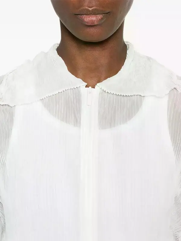 Issey Miyake Pleated Semi-sheer Cardigan - White