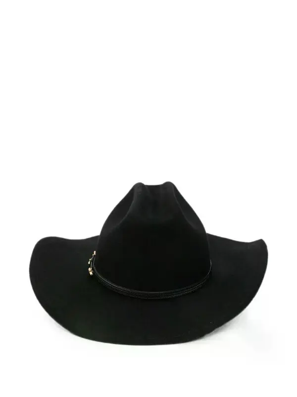 Patrizia Pepe Cowboy Hat With Buckle Detail - Black
