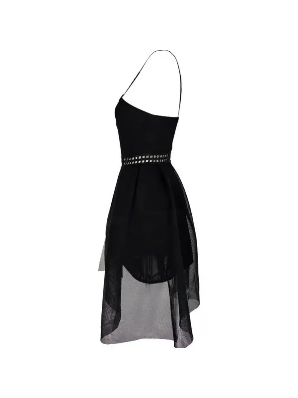SELF-PORTRAIT Mesh Asymmetric Hem Dress