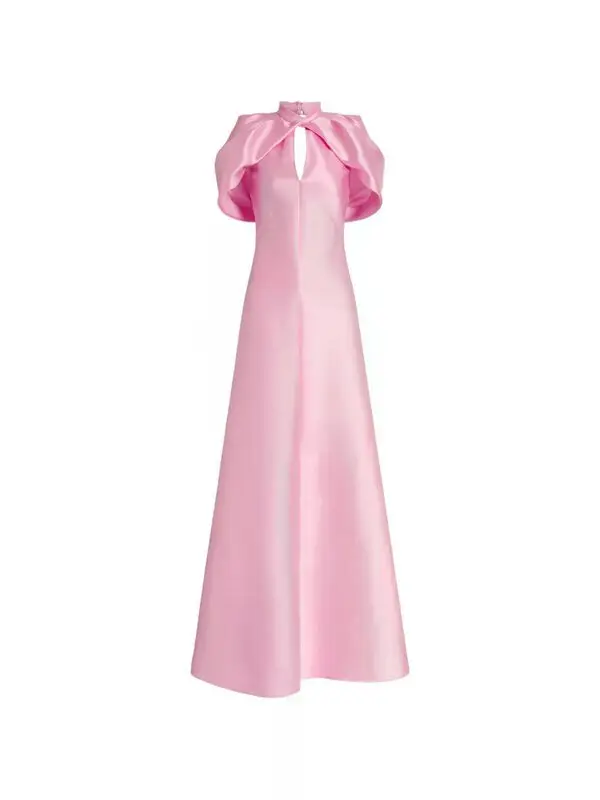Alberta Ferretti Maxi Dress With Draped Sleeves - Pink