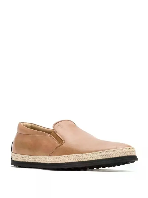 TOD'S Calf Leather Slip-on Loafers - Brown