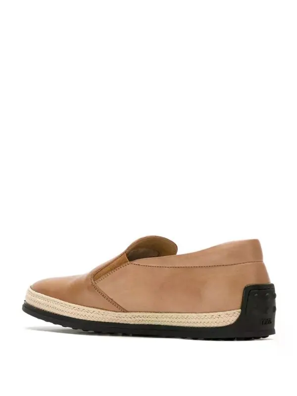 TOD'S Calf Leather Slip-on Loafers - Brown
