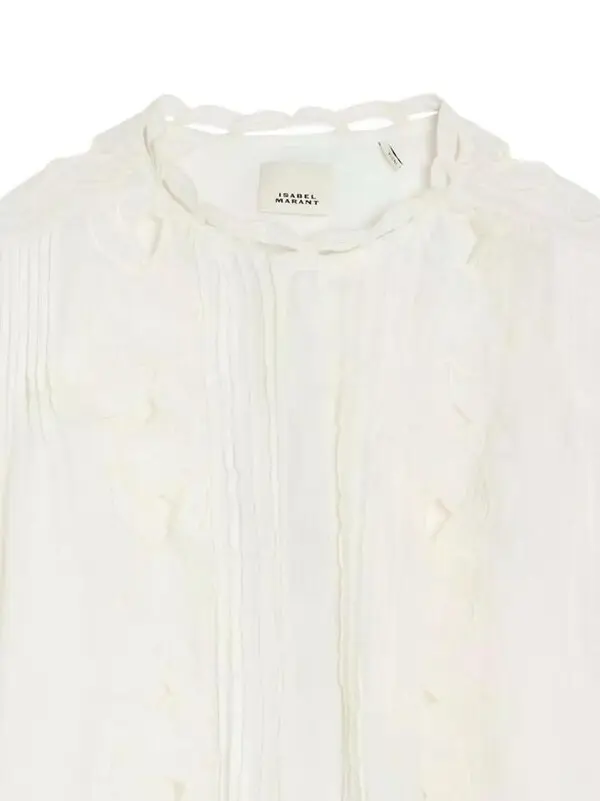 Isabel Marant Étoile Rubra Broderie Anglaise Pintuck Shirt - White