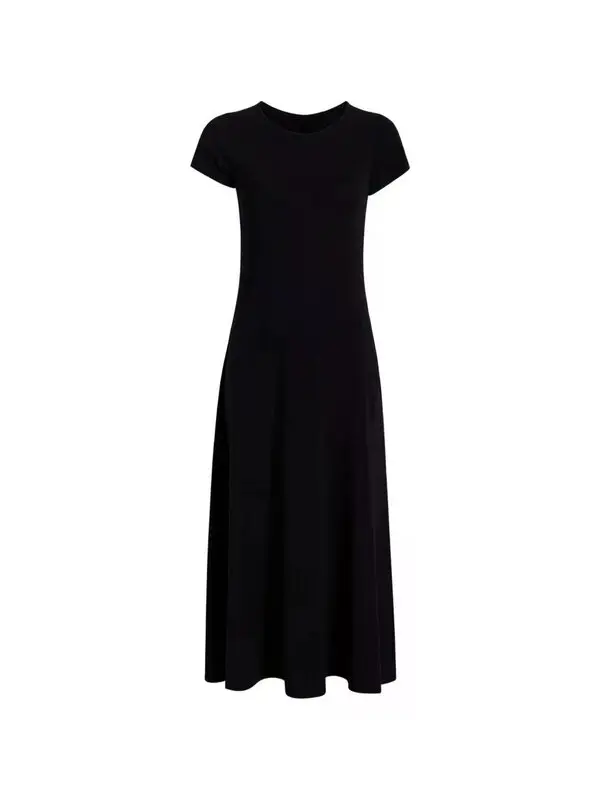 Another Tomorrow A-line Cap-sleeve Midi Dress - Black