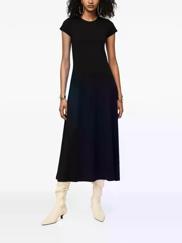 Another Tomorrow A-line Cap-sleeve Midi Dress