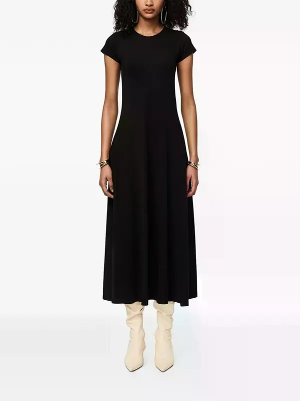 Another Tomorrow A-line Cap-sleeve Midi Dress