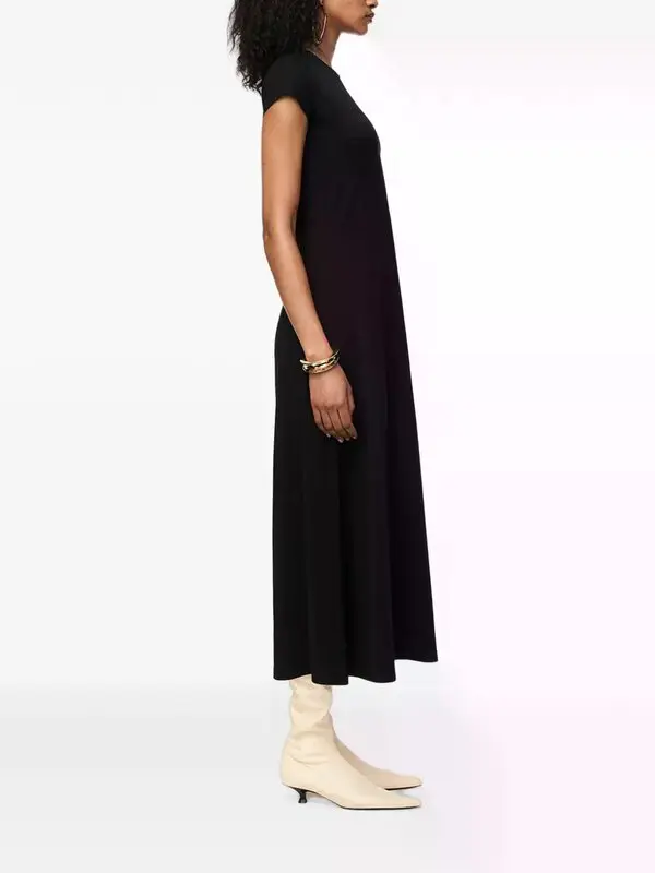Another Tomorrow A-line Cap-sleeve Midi Dress