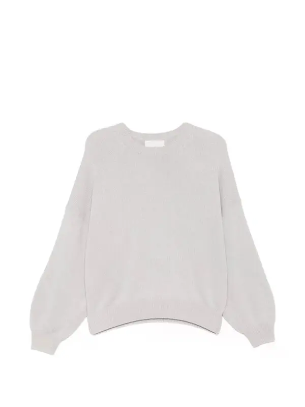 LISA YANG Veira" Crew Neck Long Puff Sleeve Sweater - Grey