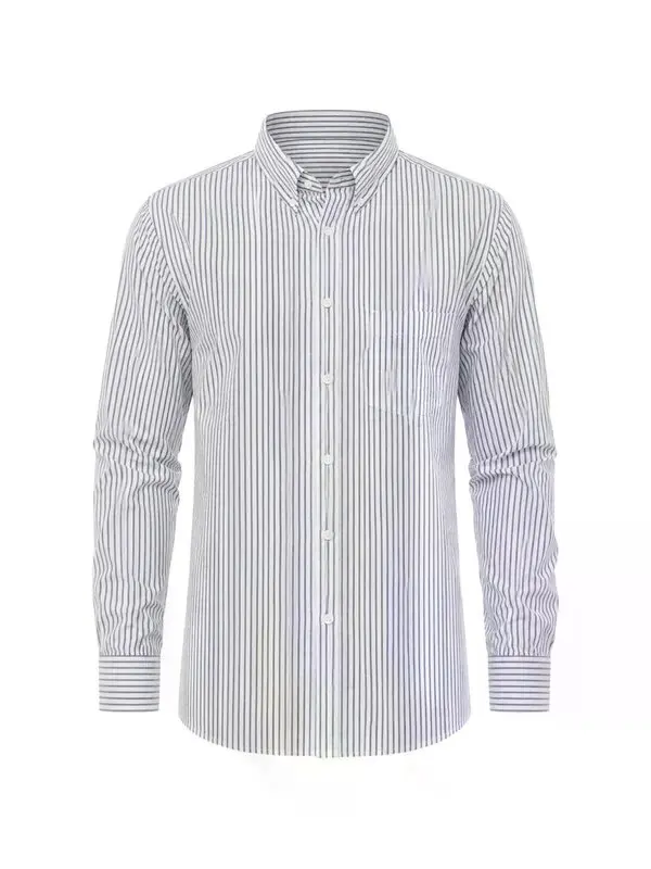 PAOLO PECORA Striped Button-down Shirt - White