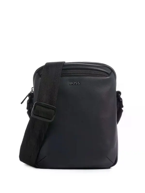 BOSS Grained-texture Logo-plaque Messenger Bag
